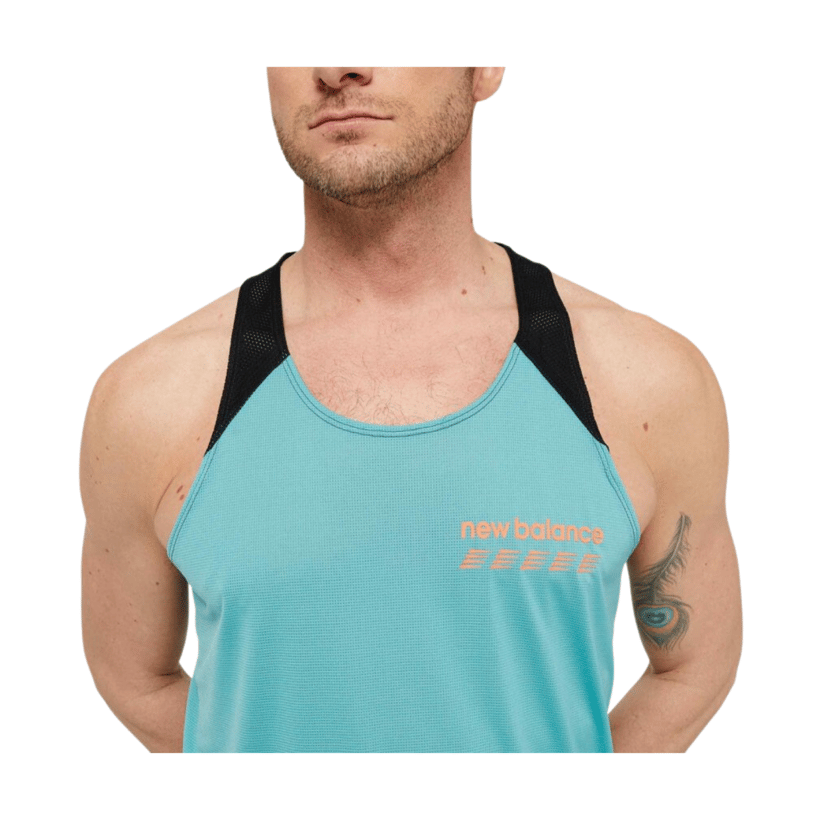 Buy New Balance Accelerate Pacer Singlet Blue Tank Top