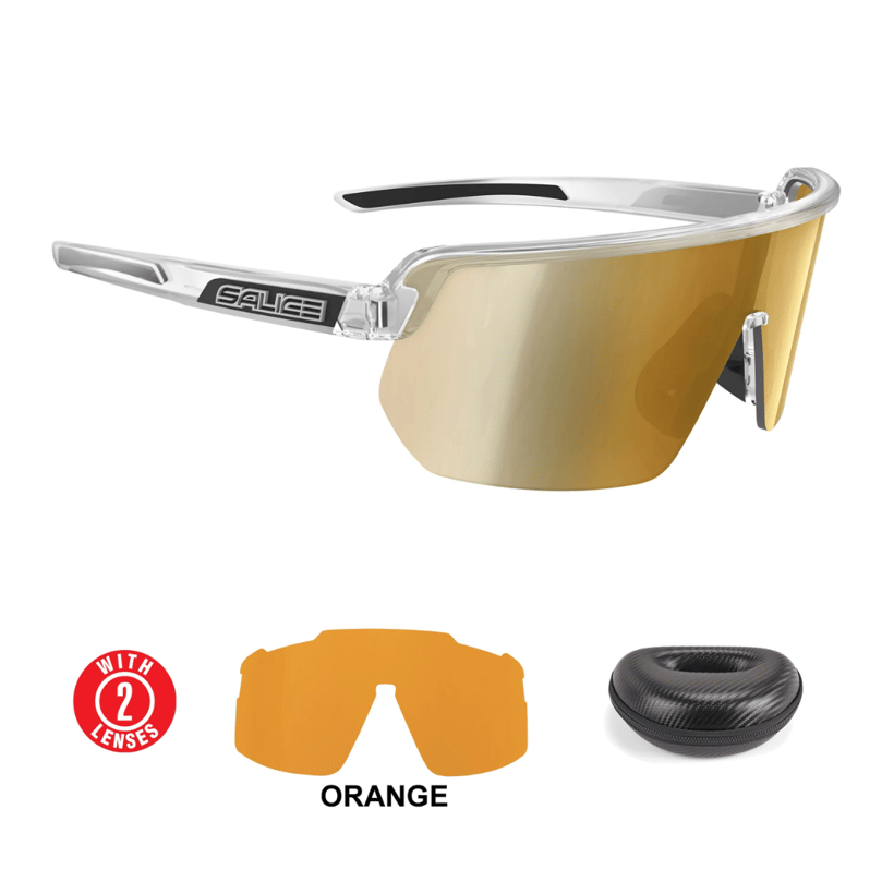 Lunettes Salice 023 blanches avec verres dorés RW | Envoi gratuit