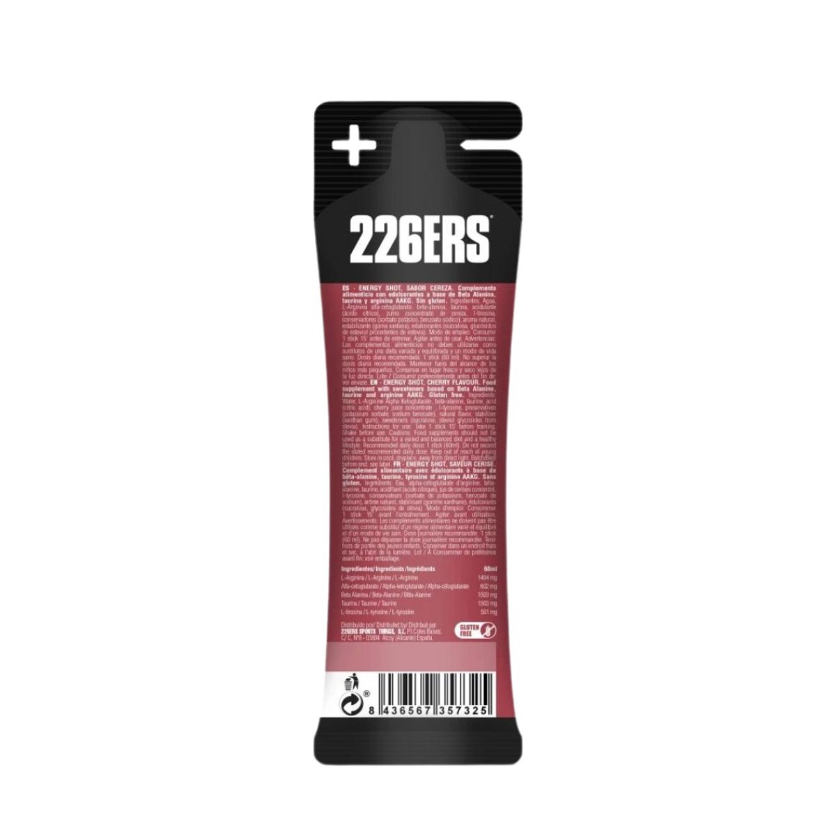 Energy Shot 226ERS 60ml Cherry Zero No Caffeine | Immediate energy